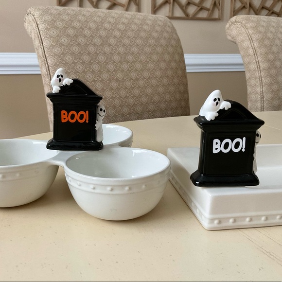 Hand Crafted | Accents | Halloween Tombstone Ghosts Platter Decorations ...